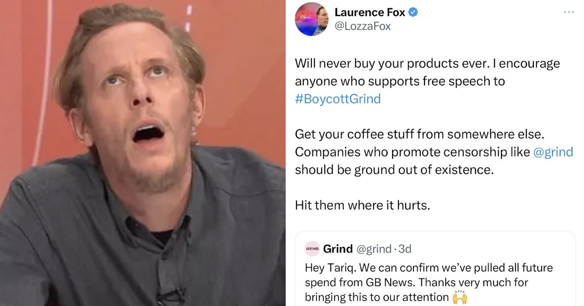 Laurence Fox is boycotting a coffee brand that dumped GB News and it ... Laurence Fox is boycotting a coffee brand that dumped GB News and it ...